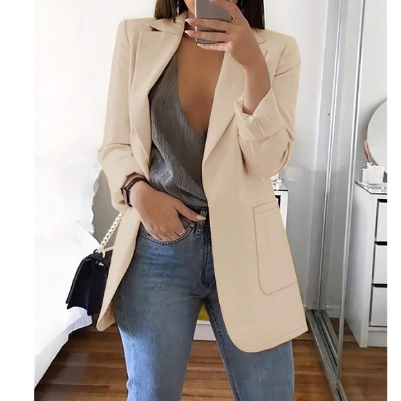 BellanBlue | Jackets & Coats | Classic Open Front Pockets Minimalist Jacket Blazer | Poshmark